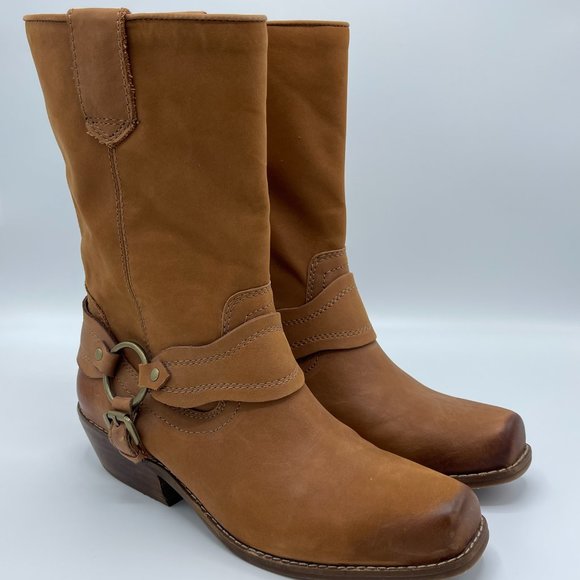 Zodiac | Shoes | Zodiac Brown Leather Harness Square Toe Motorcycle ...